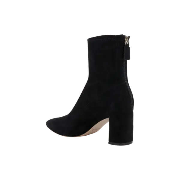 L'AGENCE Salome Stretch Suede Ankle Boot - Black Suede
