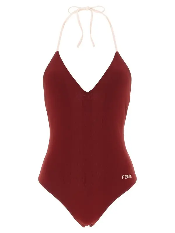 Fendi Pequin One-piece Swimsuit