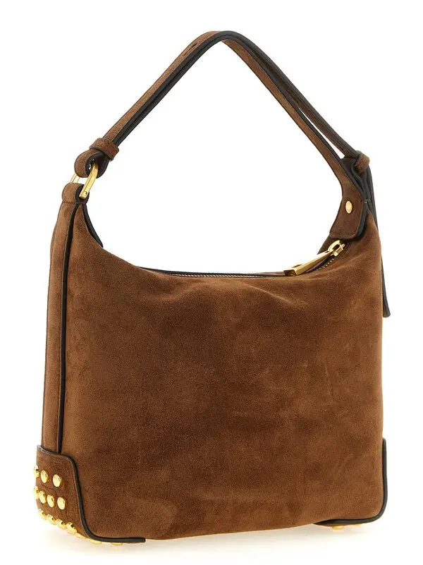 TOD'S Gommini" Mini Suede Shoulder Bag - Brown