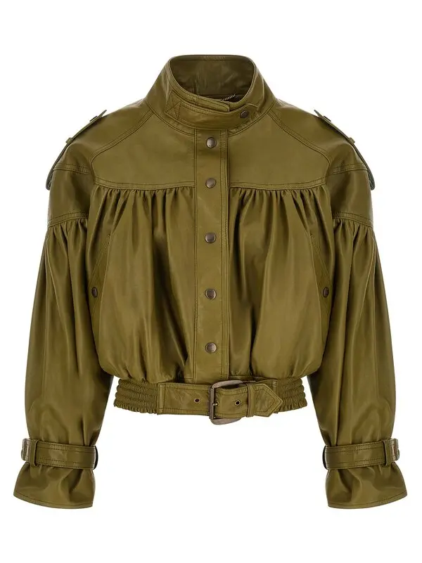 Chloé Smock Leather Jacket - Green