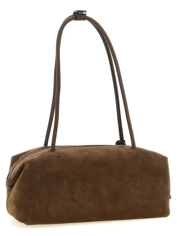 Max Mara Suede Leather Boston Top Case Shoulder Bag