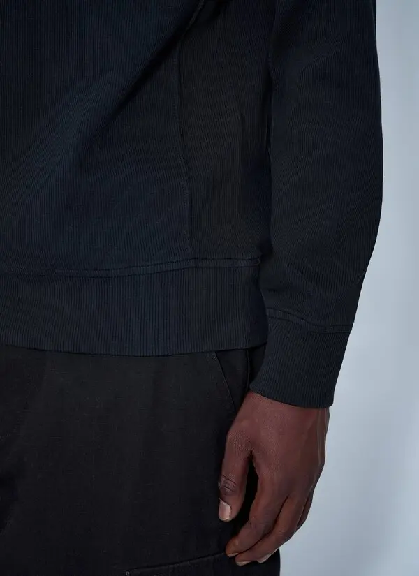 Stone Island Crewneck Sweatshirt With Logo Patch - Black