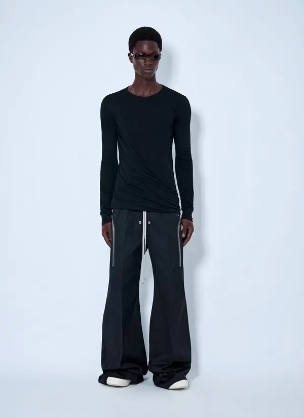 Rick Owens Wide-leg Cotton Blend Trousers - Black