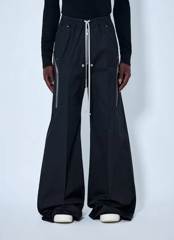 Rick Owens Wide-leg Cotton Blend Trousers - Black