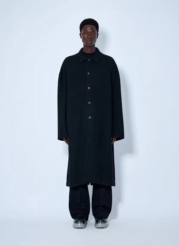 Rick Owens Single-breasted Wool Coat - Black