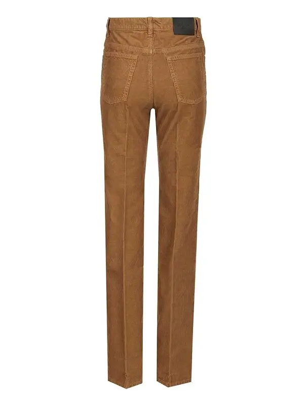 Saint Laurent High-waisted Wide-leg Corduroy Trousers