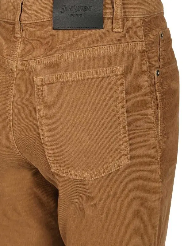 Saint Laurent High-waisted Wide-leg Corduroy Trousers