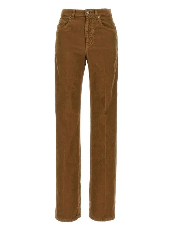 Saint Laurent High-waisted Wide-leg Corduroy Trousers