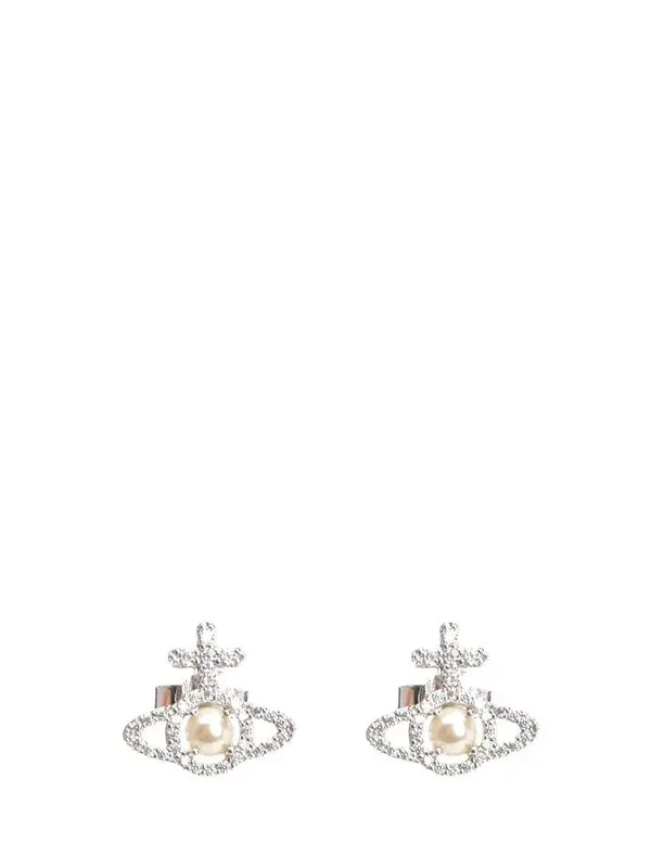 VIVIENNE WESTWOOD Olympia Pearl Stud Earrings - Silver