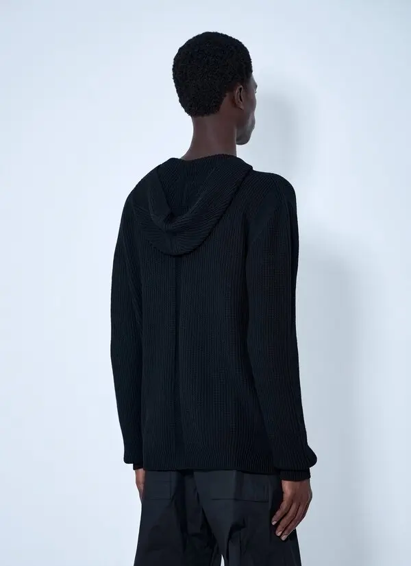 Rick Owens Ribbed Knit Zip Hoodie
