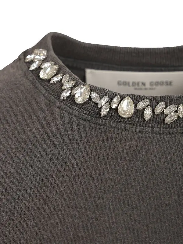 GOLDEN GOOSE Embellished Crewneck T-shirt - Gray