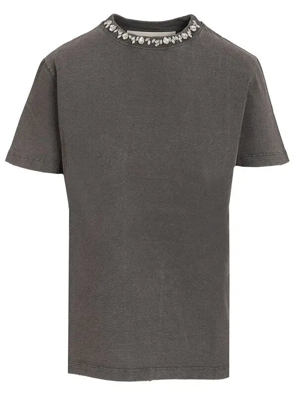 GOLDEN GOOSE Embellished Crewneck T-shirt - Gray