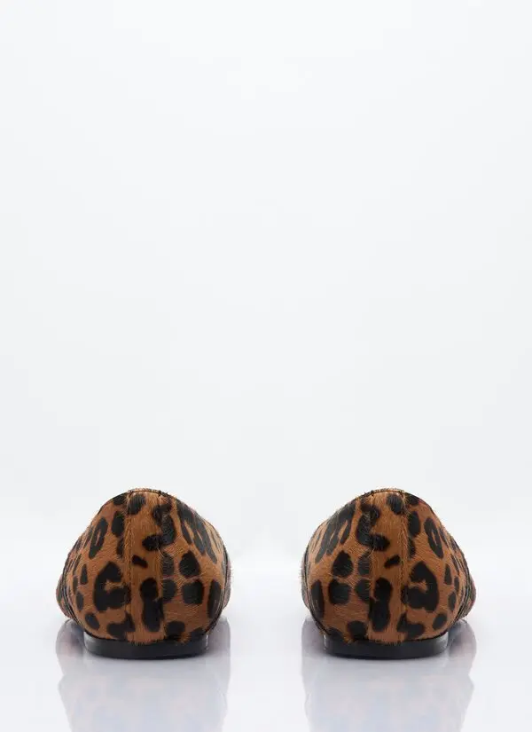 TOTEME The Everyday Flat Leopard Print Poney-hair Shoes