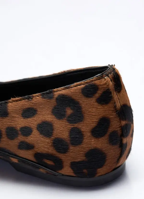 TOTEME The Everyday Flat Leopard Print Poney-hair Shoes