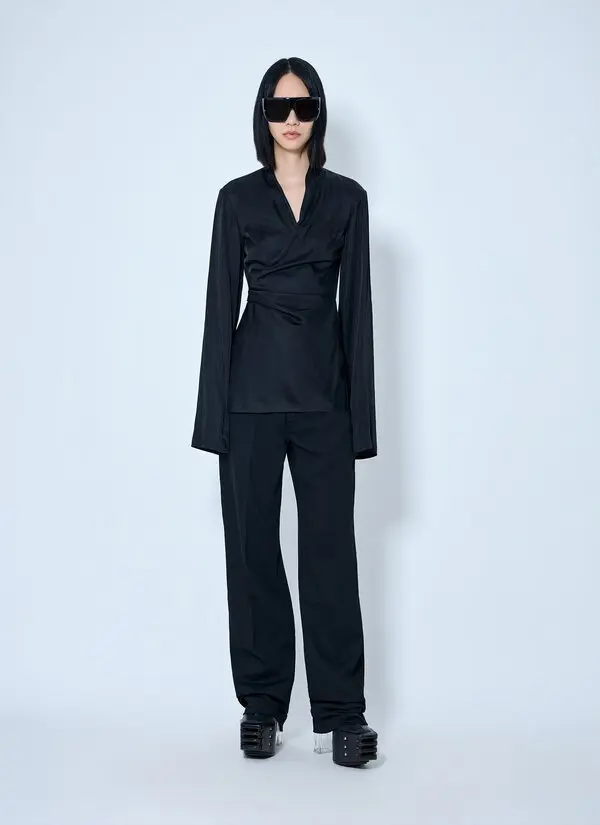 Rick Owens Laura Satin Wrap Top