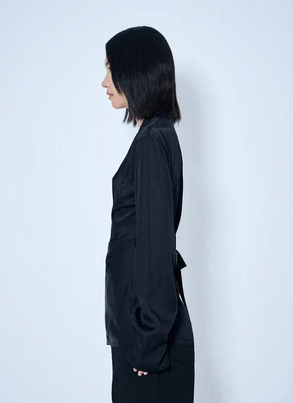 Rick Owens Laura Satin Wrap Top