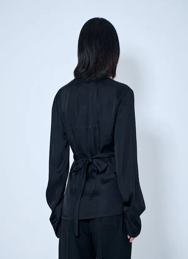 Rick Owens Laura Satin Wrap Top