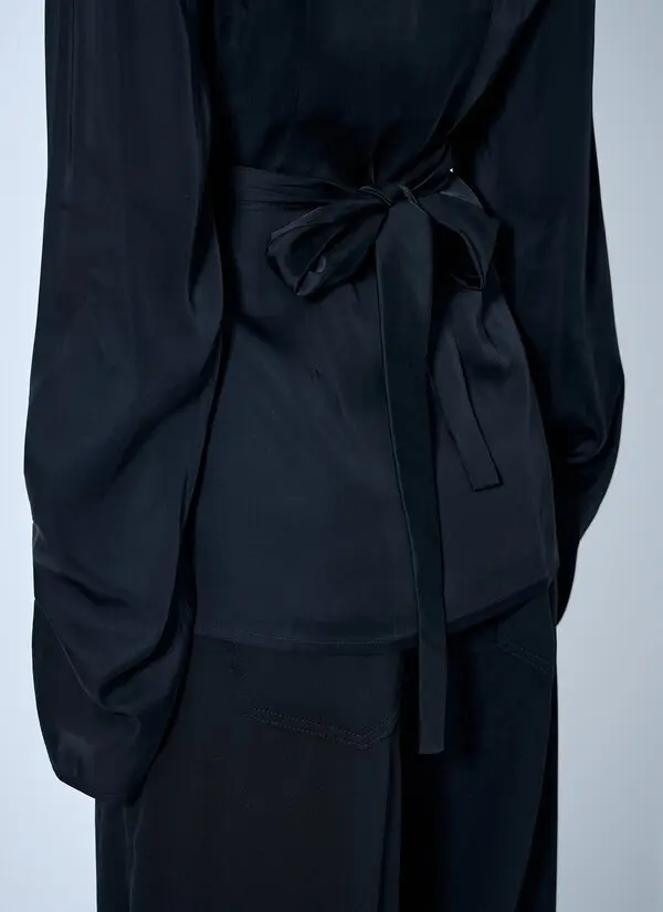 Rick Owens Laura Satin Wrap Top