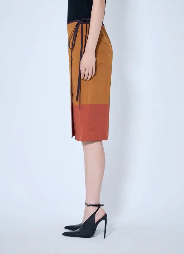 Saint Laurent Wrap-tie Midi Skirt - Orange