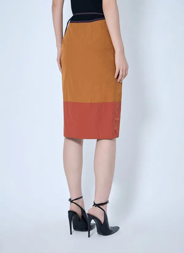 Saint Laurent Wrap-tie Midi Skirt - Orange