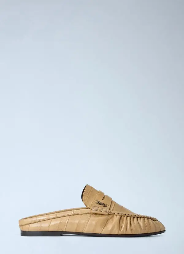 Saint Laurent Le Loafers Mules - Cream
