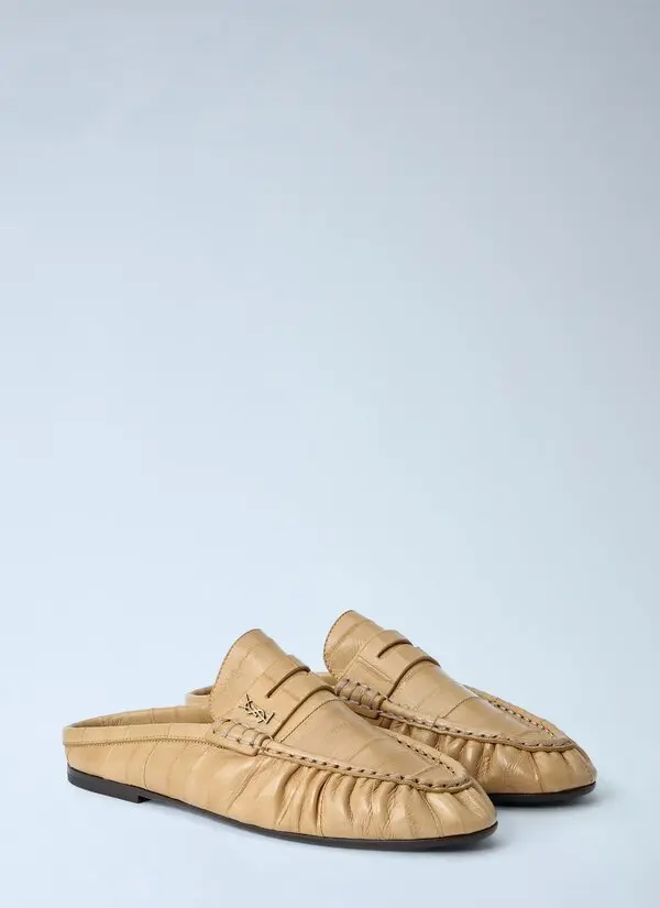 Saint Laurent Le Loafers Mules - Cream