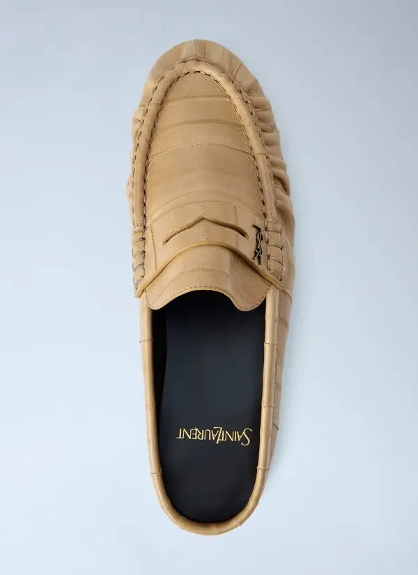 Saint Laurent Le Loafers Mules - Cream