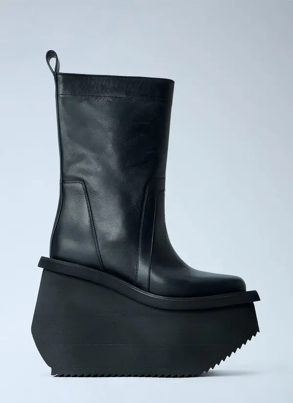 Rick Owens Factory Leather Boots - Black