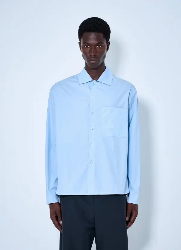 JIL SANDER Button-down Cotton Shirt - Blue