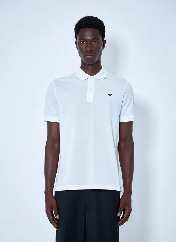 Prada Logo Polo Shirt - White