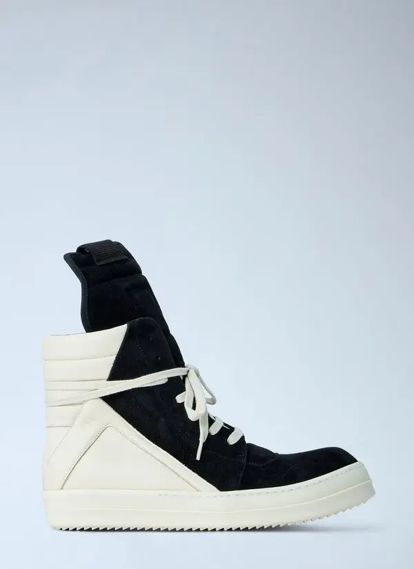 Rick Owens High-top Paneled Suede Sneakers - Black