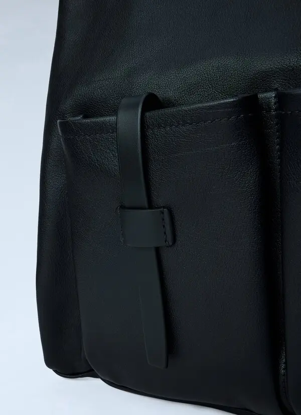 Prada Large Leather Tote Bag - Black