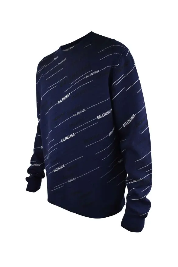 Balenciaga Alphabet Logo Fine Knit Crewneck Sweater