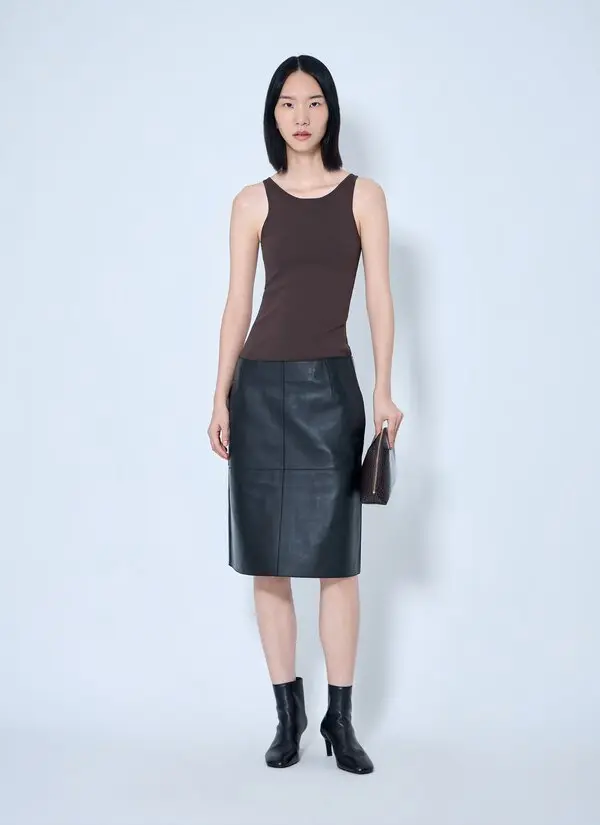 TOTEME Paneled Leather Skirt