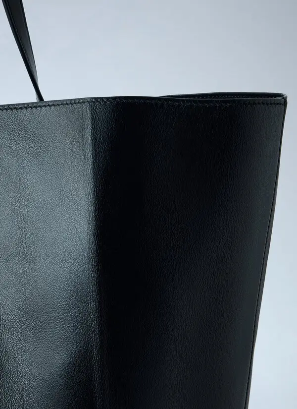TOTEME Large Leather Tote Bag - Black