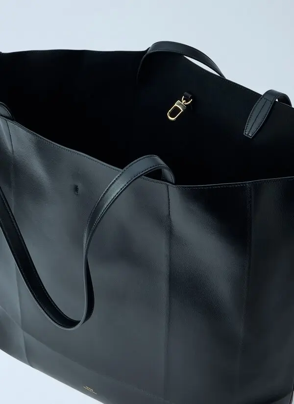 TOTEME Large Leather Tote Bag - Black