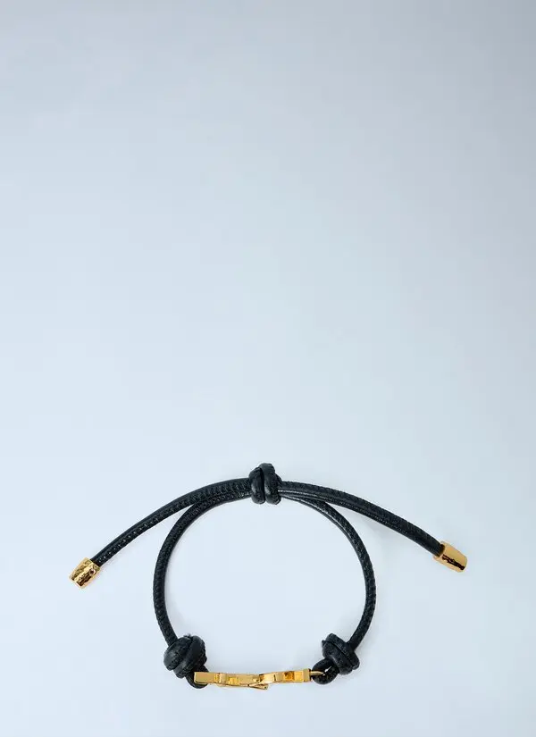 Saint Laurent Cassandre Cord Bracelet - Black