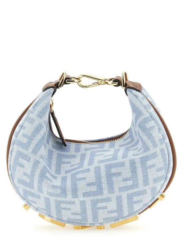 Fendi Fendigraphy' Mini Hobo Handbag - Blue