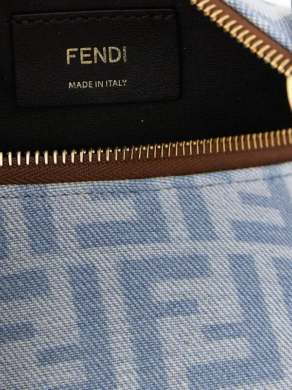 Fendi Fendigraphy' Mini Hobo Handbag - Blue