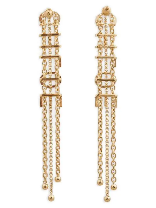 Chloé Lettering Pendant Earrings - Gold