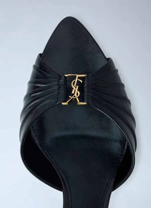 Saint Laurent Babylone" Heeled Mules - Black