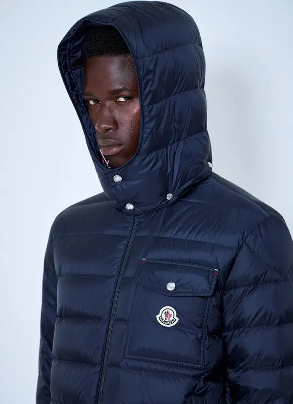 Moncler Verith Hooded Short Down Jacket - Blue