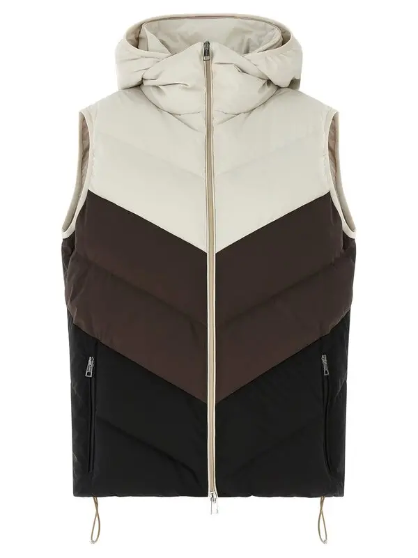 Kiton Chevron Quilted Padded Vest - Multicolor
