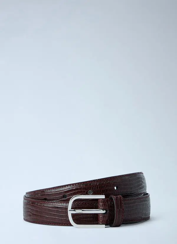 TOTEME Slim Lizard-embossed Belt