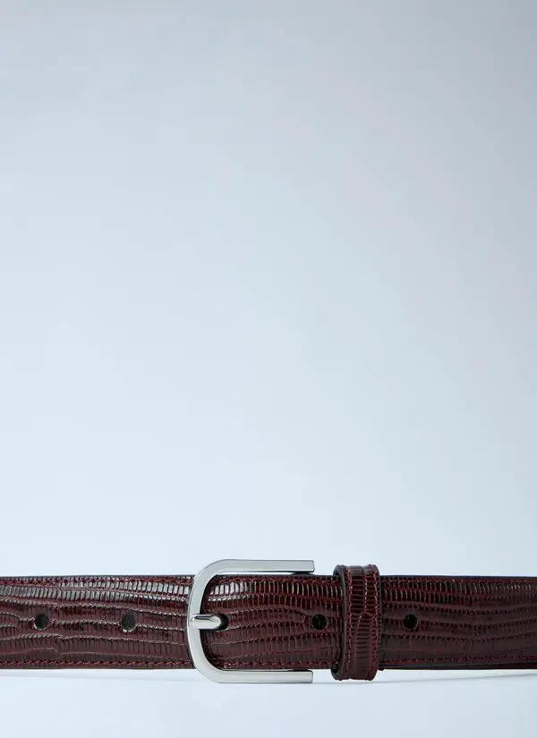 TOTEME Slim Lizard-embossed Belt