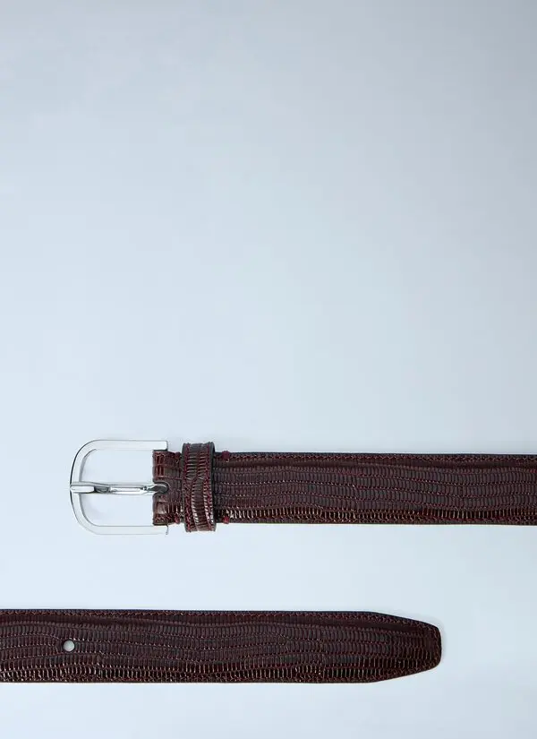 TOTEME Slim Lizard-embossed Belt