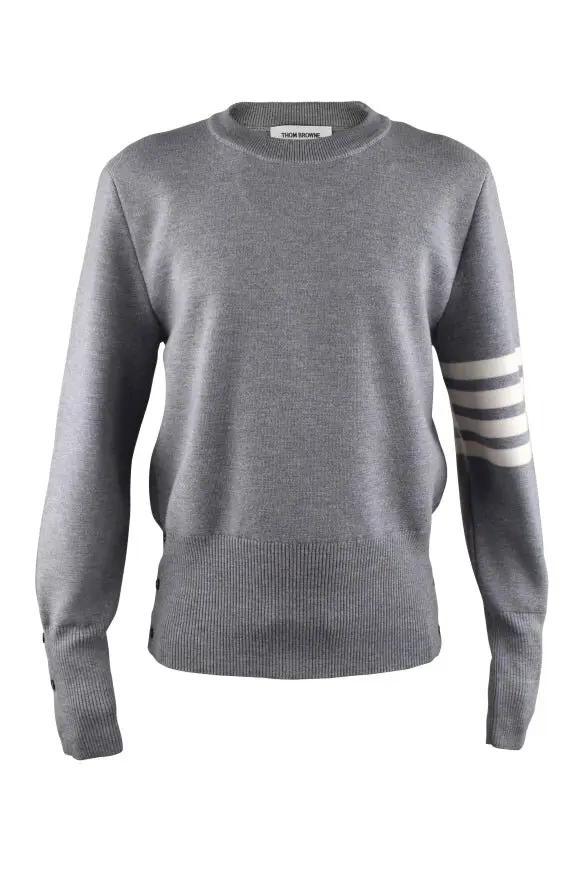 Thom Browne Milano Stitch Pullover - Gray