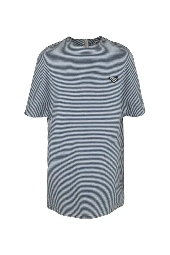 Prada Short-sleeved Denim Dress - Blue