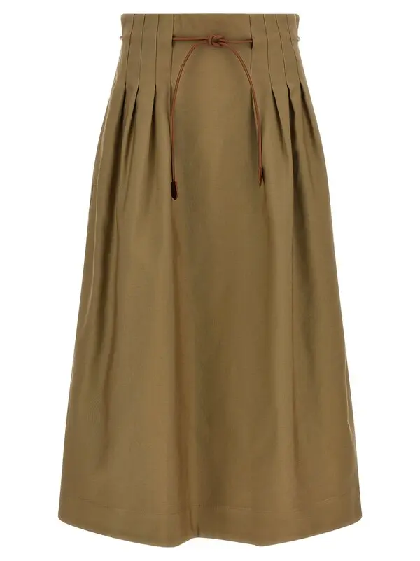 Max Mara Cotton Flared Midi Skirt - Green