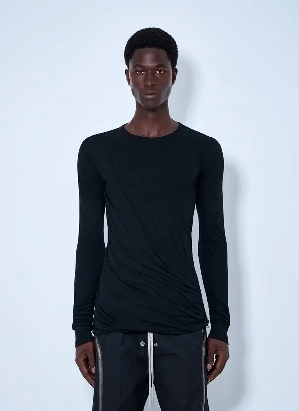 Rick Owens Long Sleeve Crewneck Top - Black